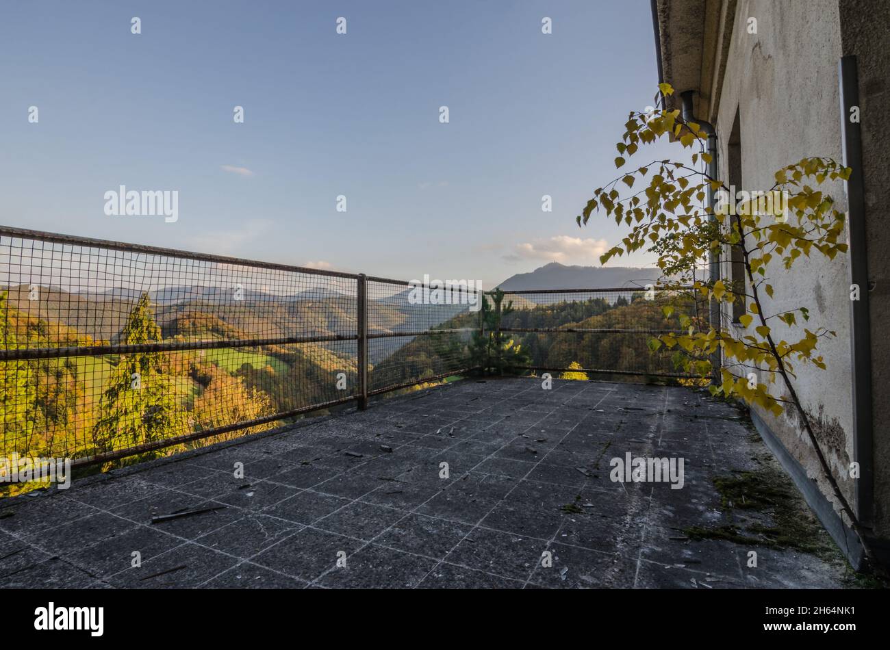 abandoned terrace of a hospital with a view Stock Photo - Alamy