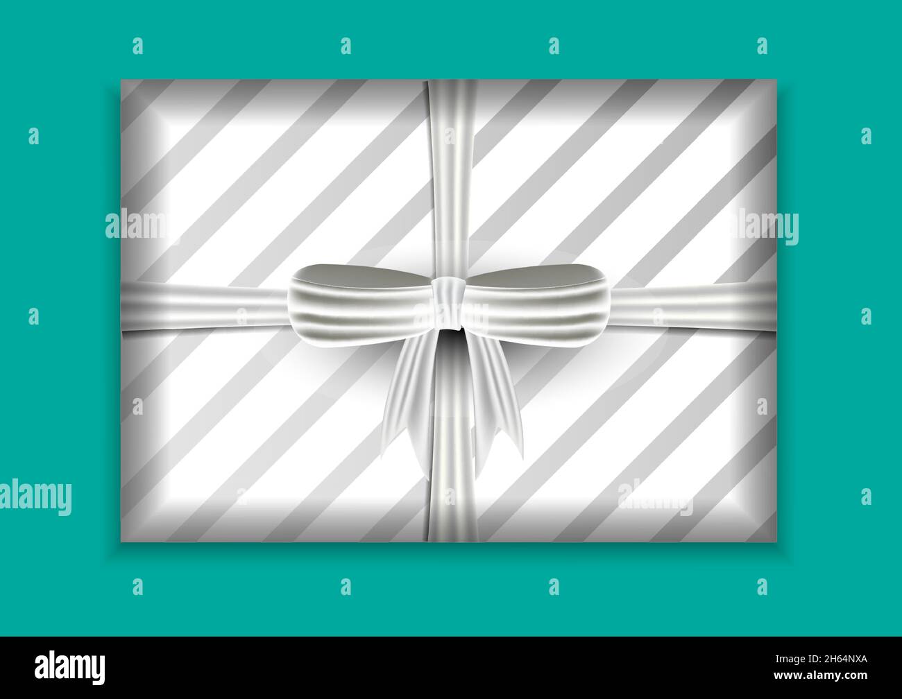 Silver gift box green Stock Vector Images - Alamy