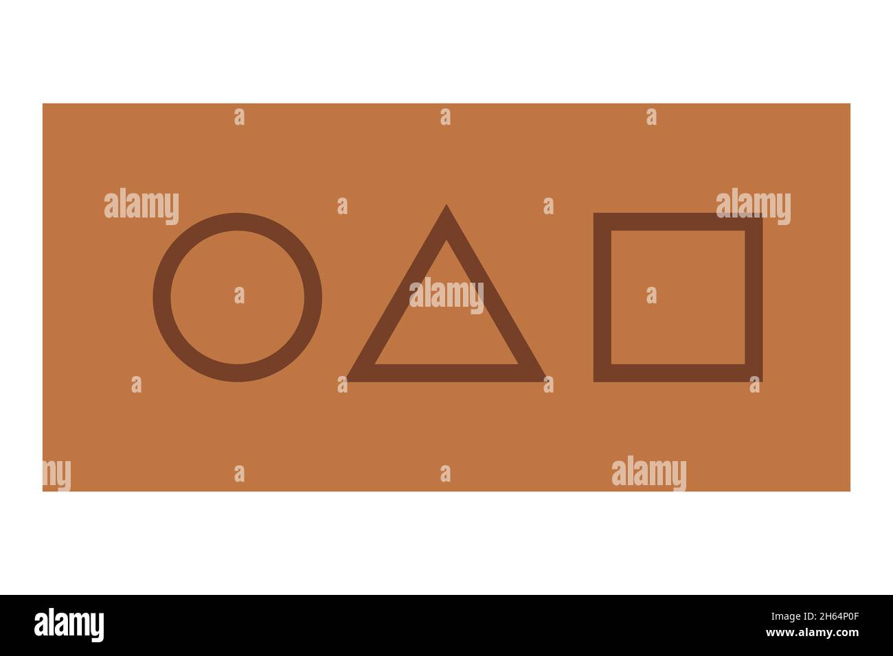 Square, circle, and triangle shapes on brown background as invitation ...