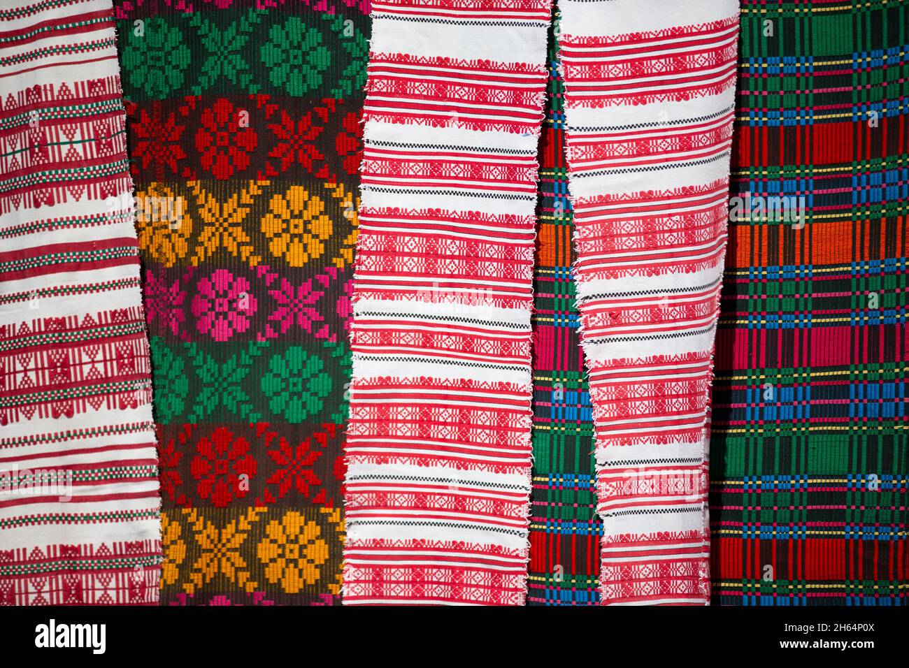 Slavic embroidered towels. National Ukrainian or Belarusian ethnic ...