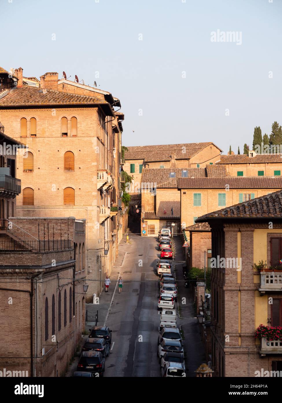 Siena, Tuscany, Italy - August 16 2021: Via del Sole Street in ...