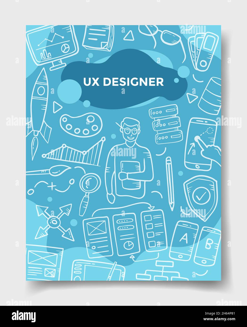 ux user experience designer concept with doodle style for template of ...