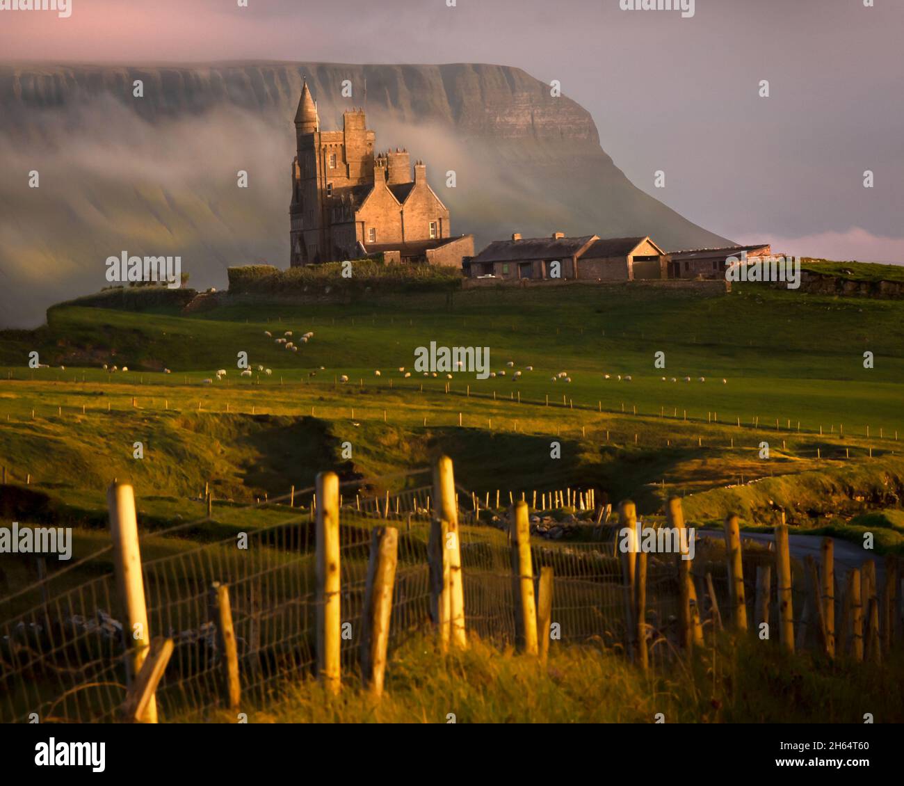 The fairytale castle of Classiebawn stands perched on the top of a hill ...