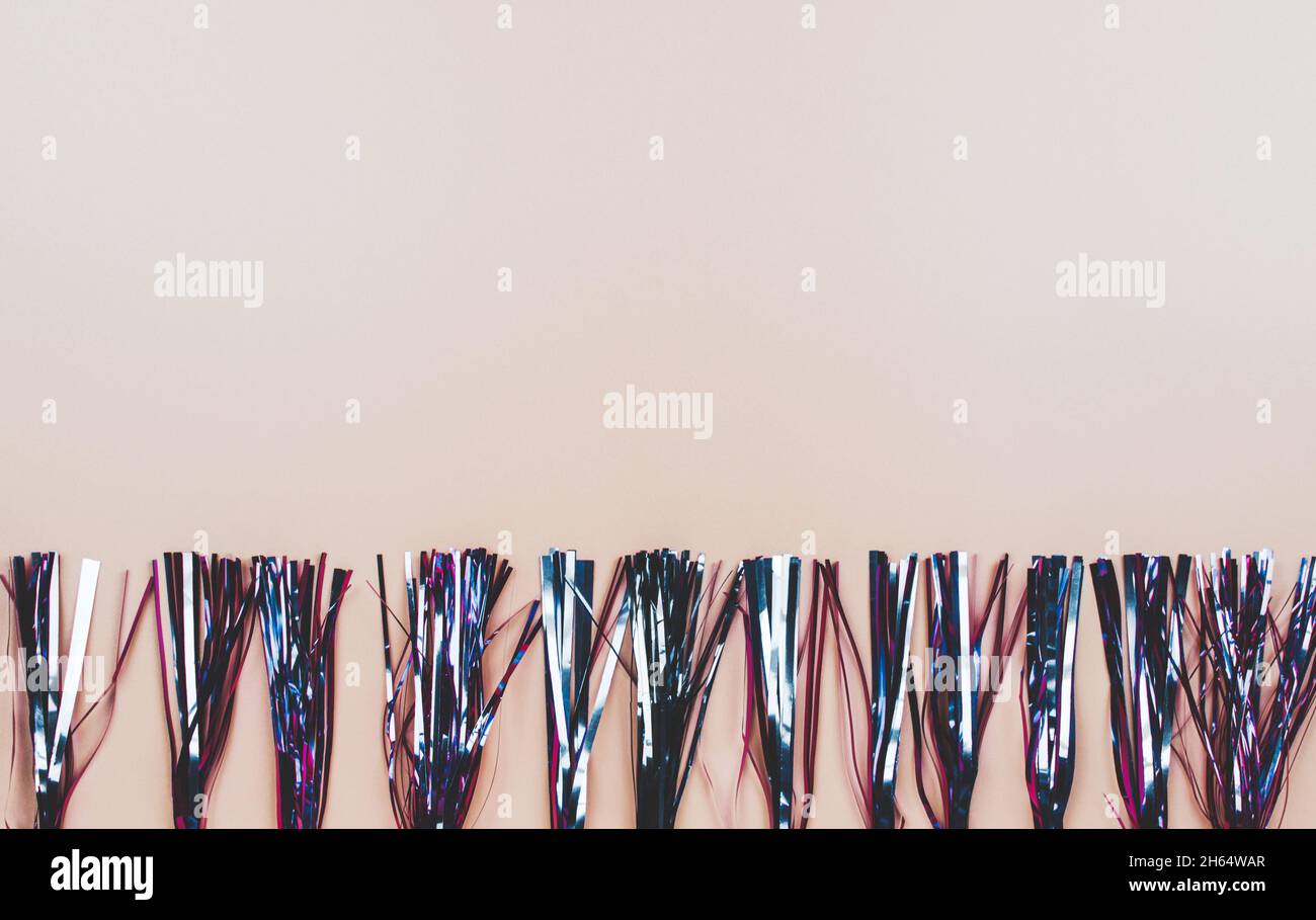 Festive beige background with pink ribbons, place for text Stock Photo ...