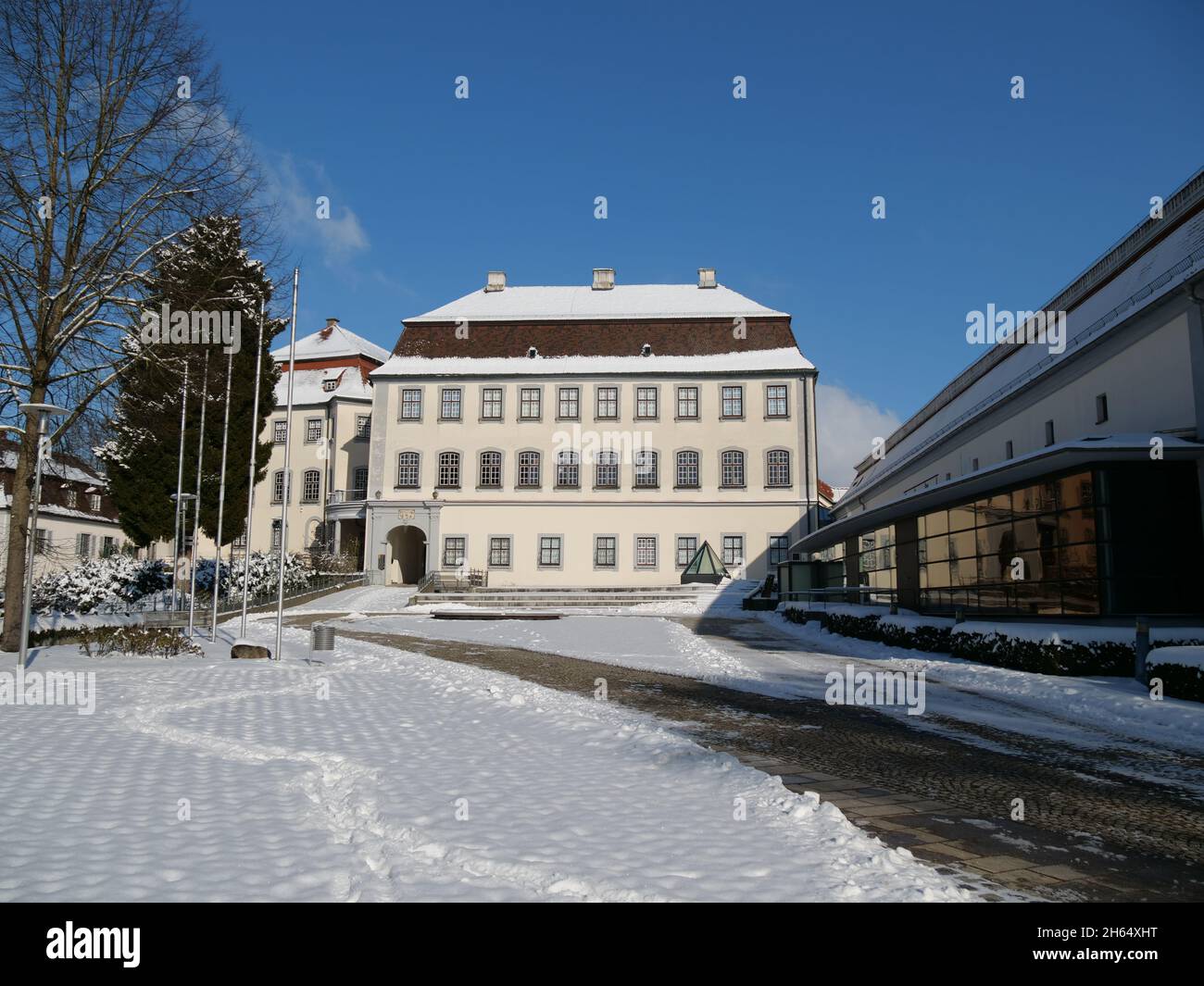 Laupheim, Germany: The scenic palace in winter Stock Photo - Alamy