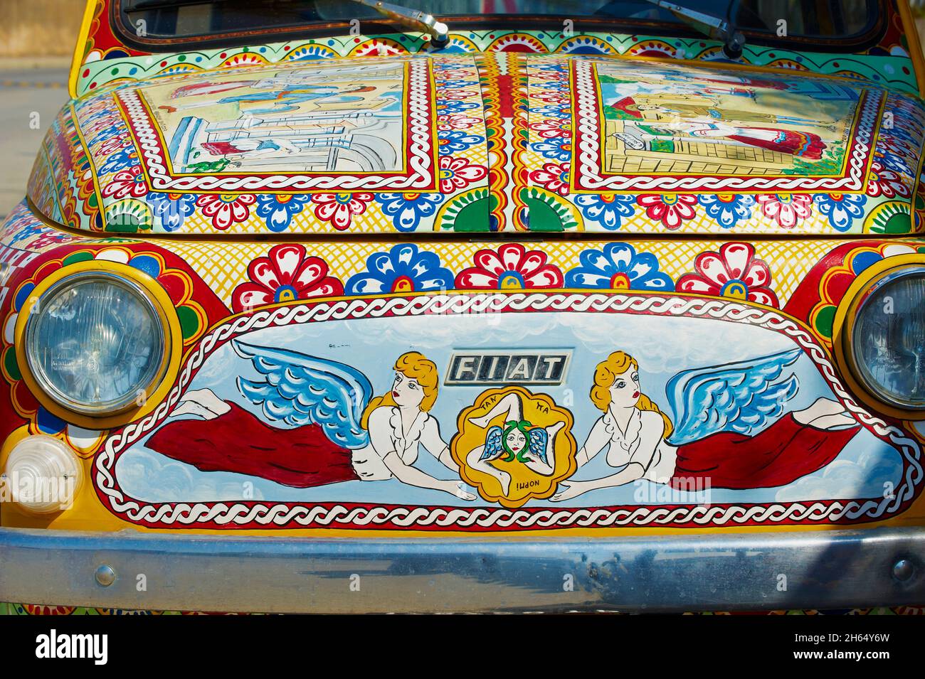 Italy, Italia, Sicily, Sicilia, Trapani district, Selinunte, Fiat 500 ...