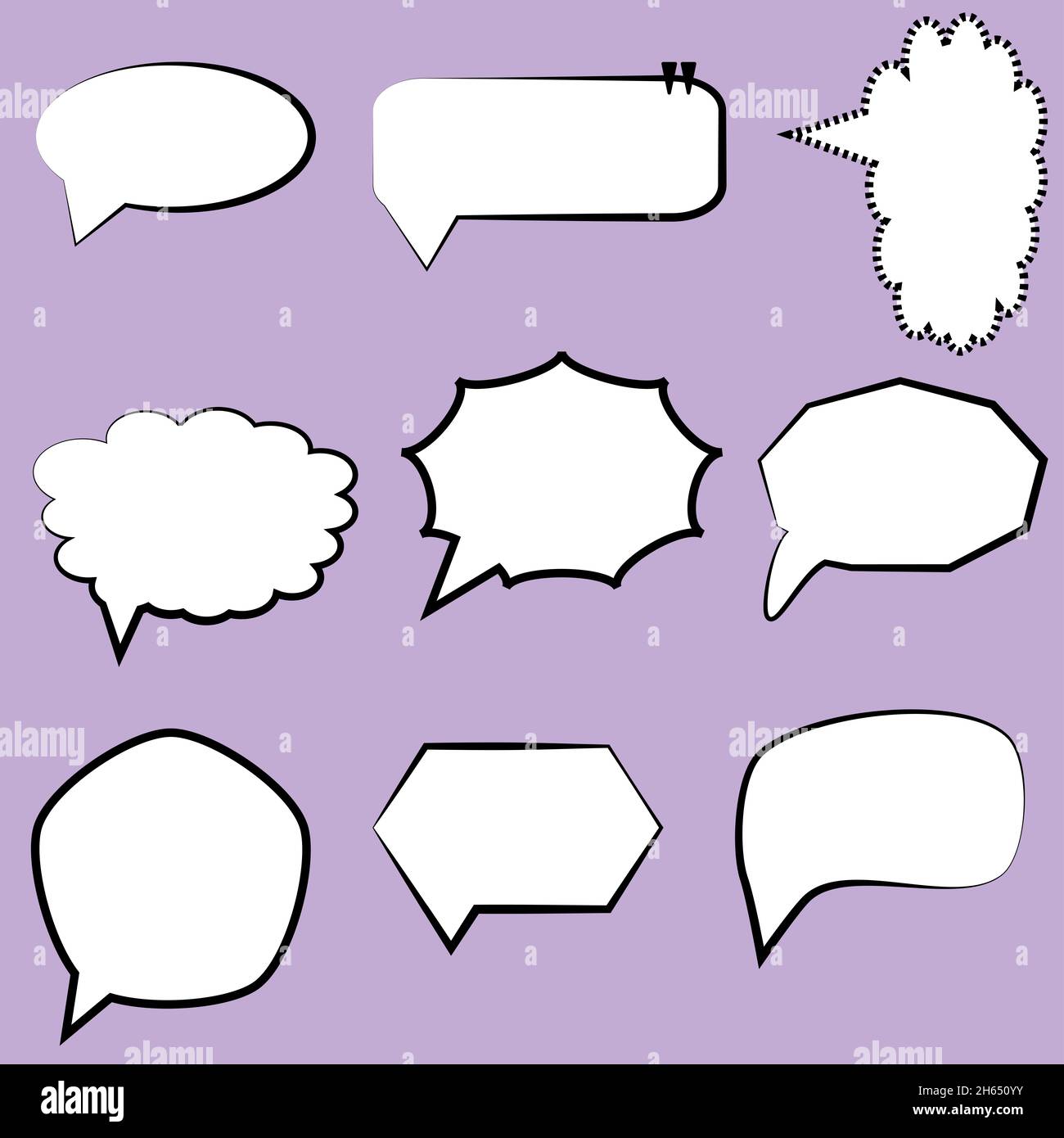 collection of blank white speech bubbles, frame talk, chatbox, speak ...