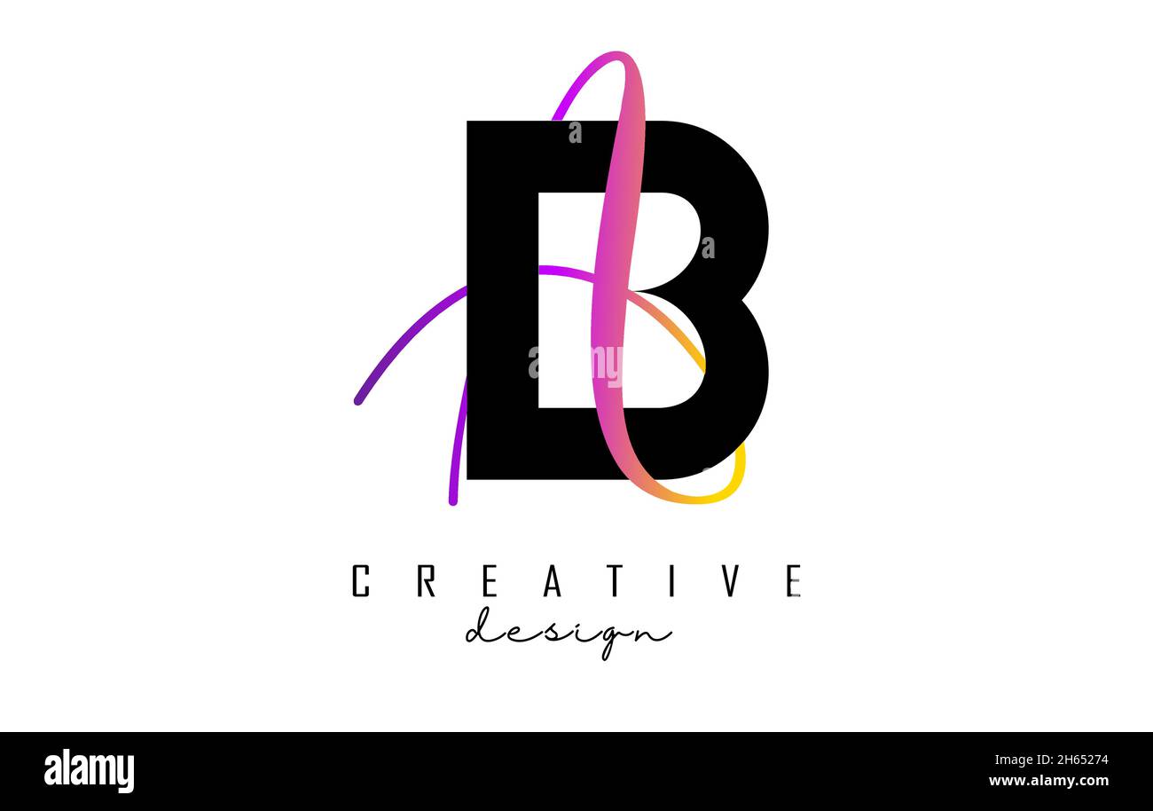 Letters BA Logo with two colors design. Letters B and A with geometric ...