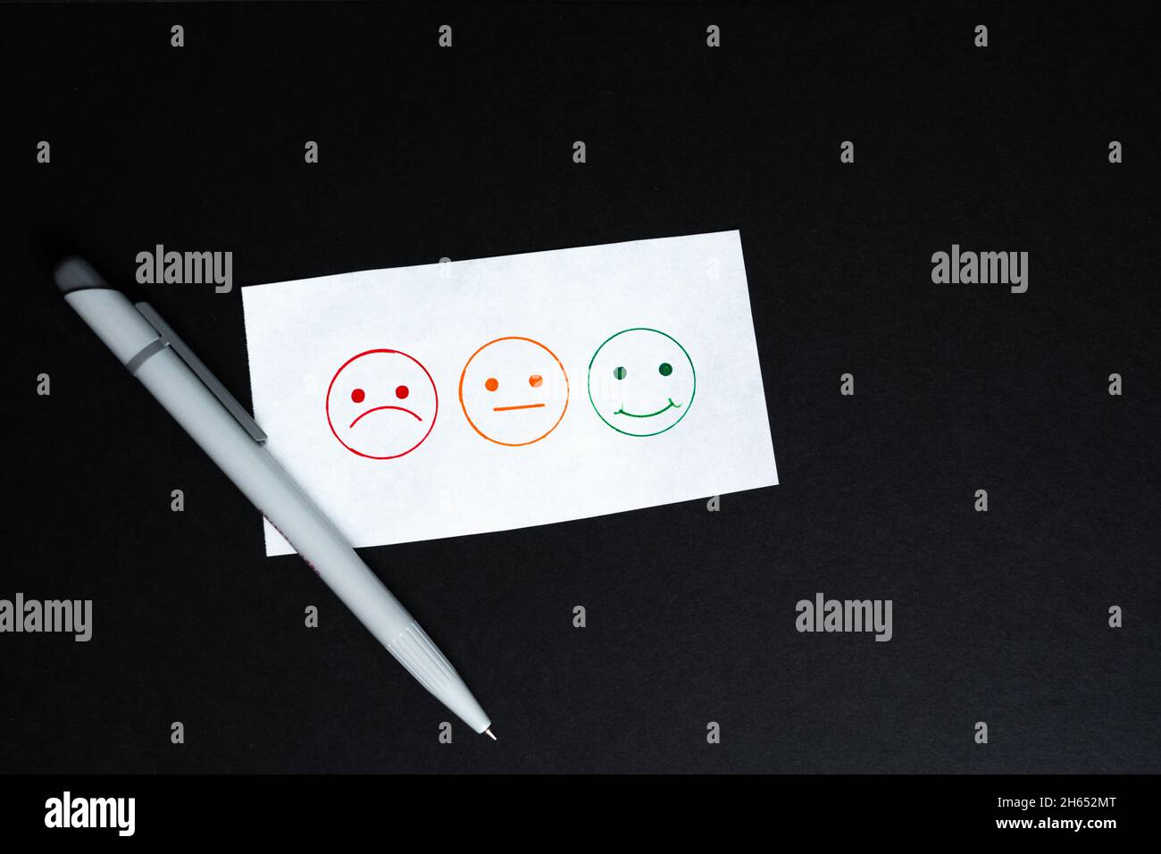 Smiley faces to tick, a sad, a neutral, and a laughing smiley, black ...