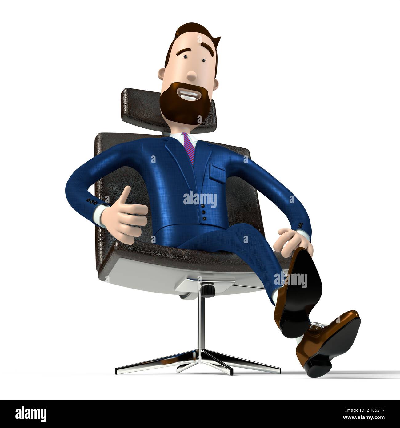Man relaxing in leather chair hi-res stock photography and images - Alamy