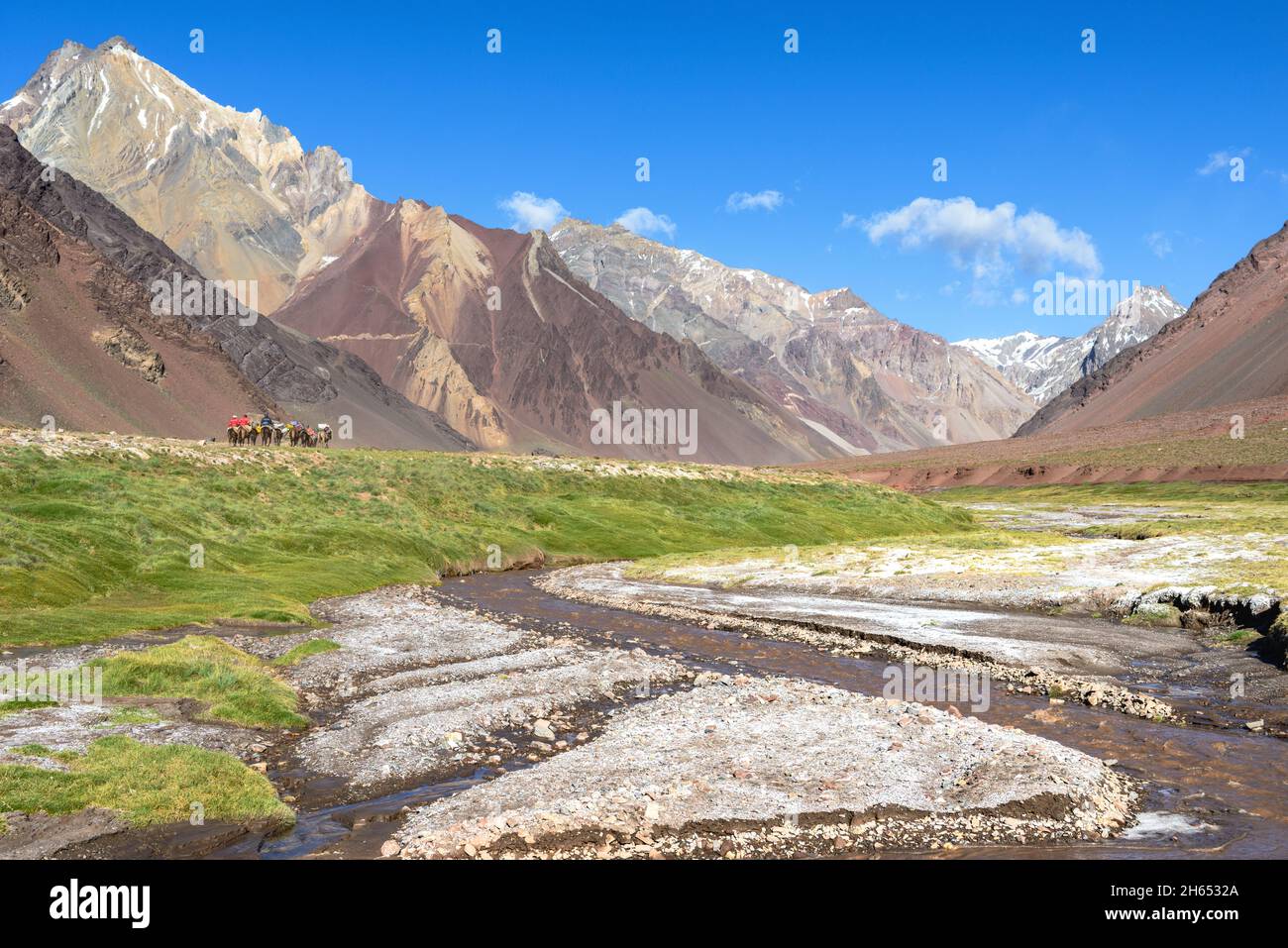 Wide and deserted “Playa Ancha” (meaning Wide Beach) with river and ...
