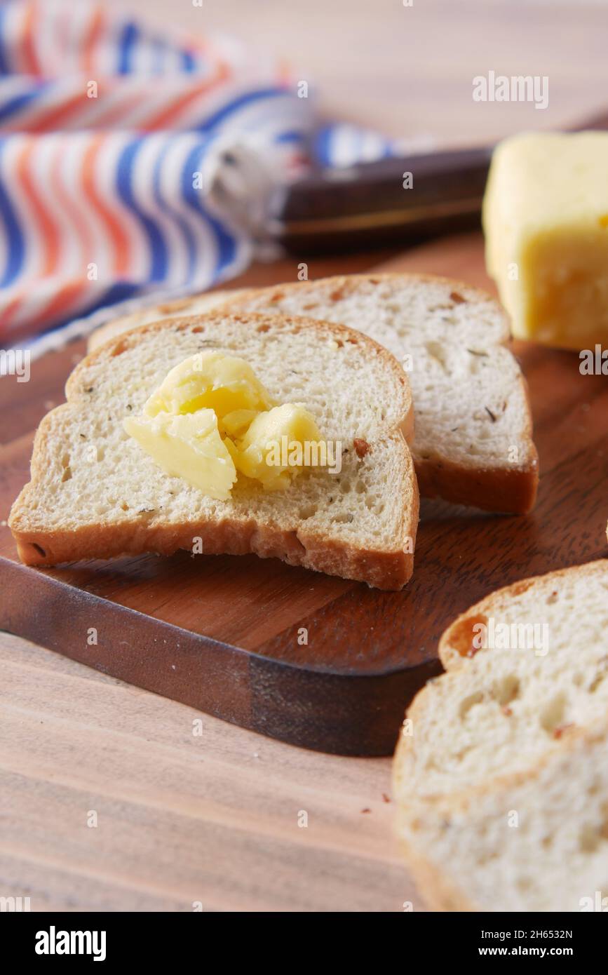 Slice butter on whole meal hi-res stock photography and images - Alamy