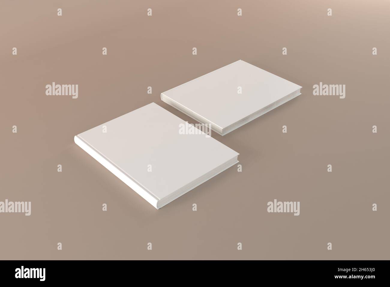 3d rendering of two stacks of A4 papers with copy space over a beige ...