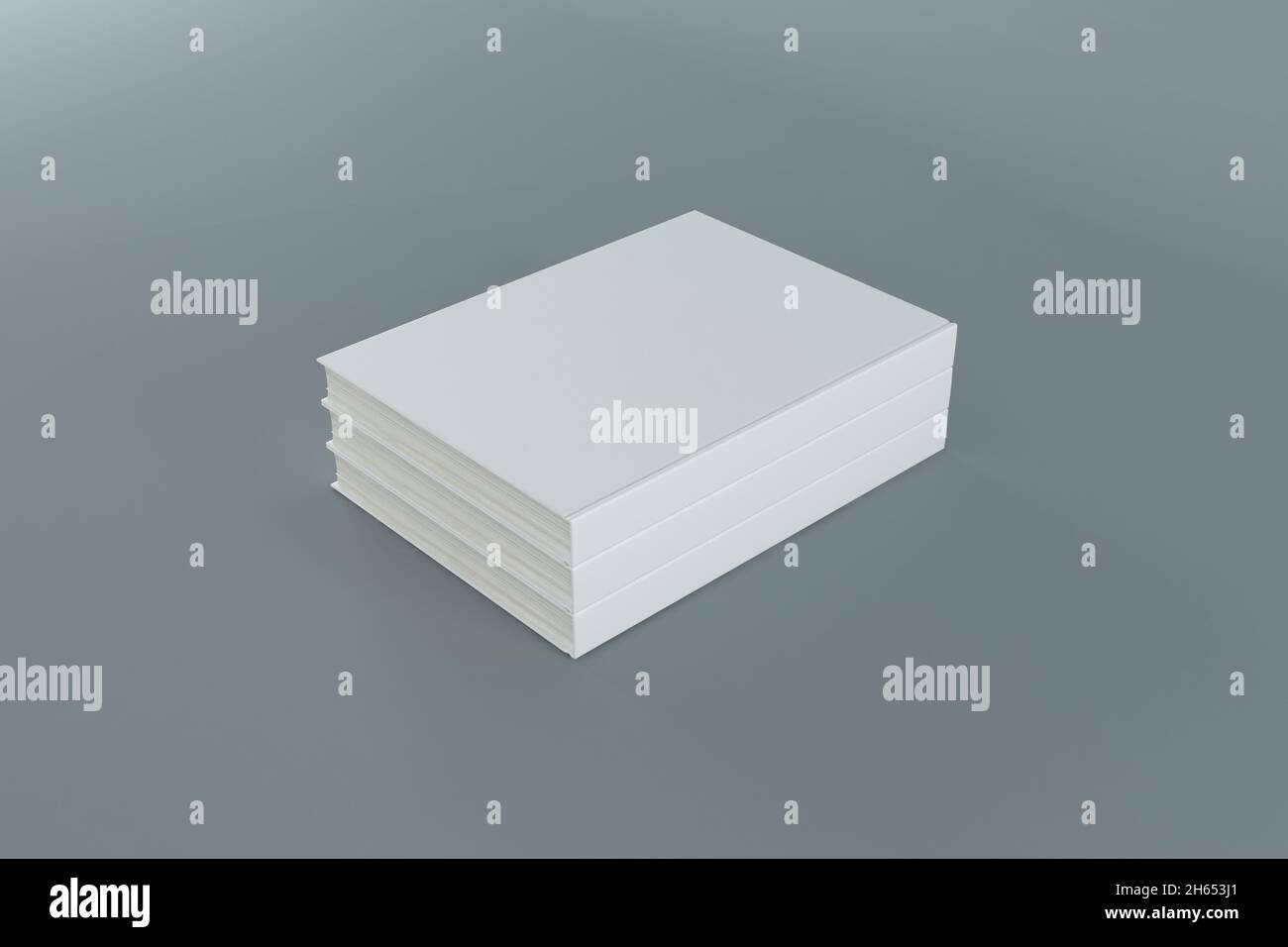 3d rendering of stacks of A4 papers with copy space over a gray ...