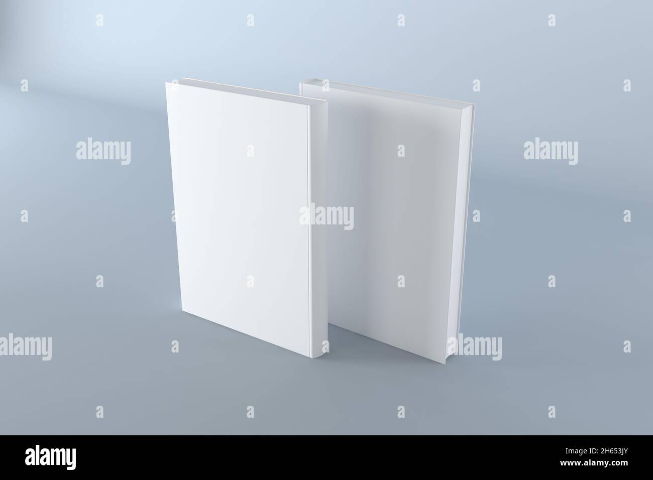3d rendering of two stacks of A4 papers with copy space over a white ...