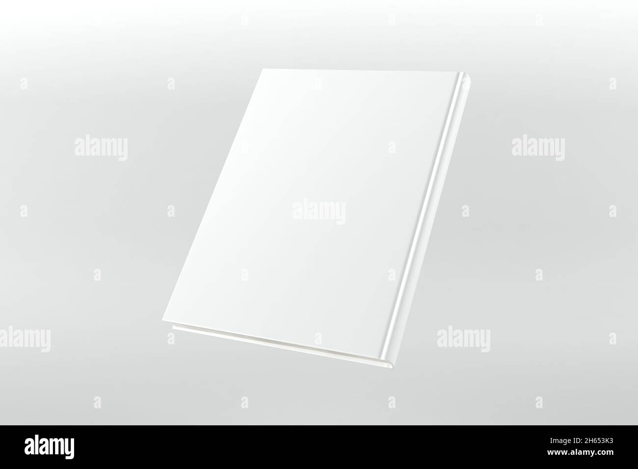 3d rendering of a notebook with a white cover and copy space over a ...