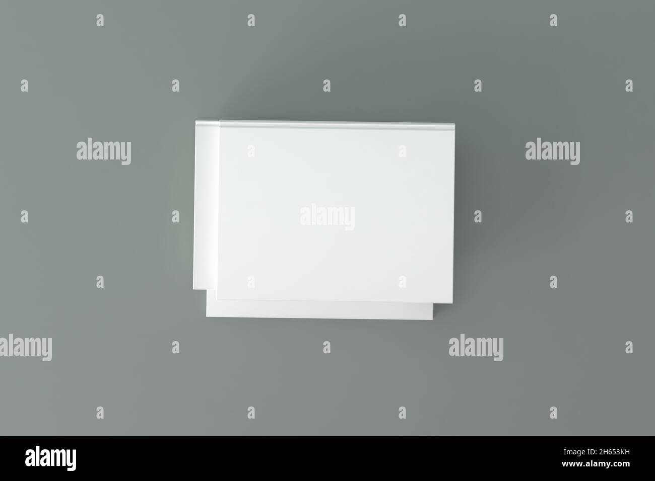 3d rendering of stacks of A4 papers with copy space over a gray ...