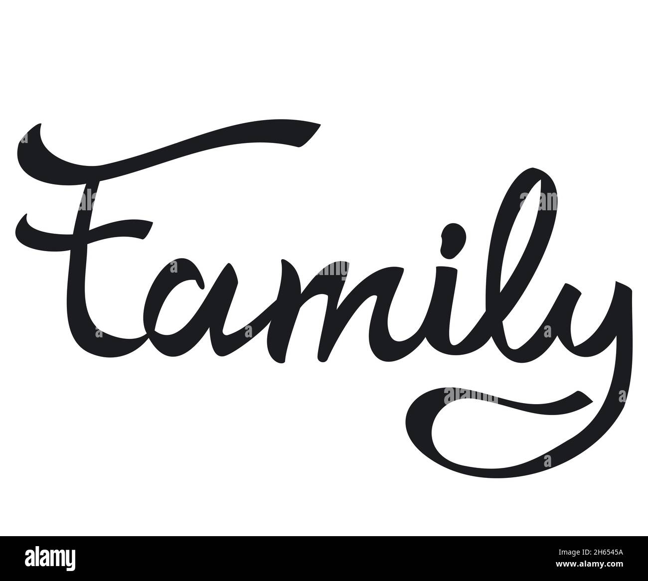 illustration of the family calligraphy handwritten and lettering Stock ...