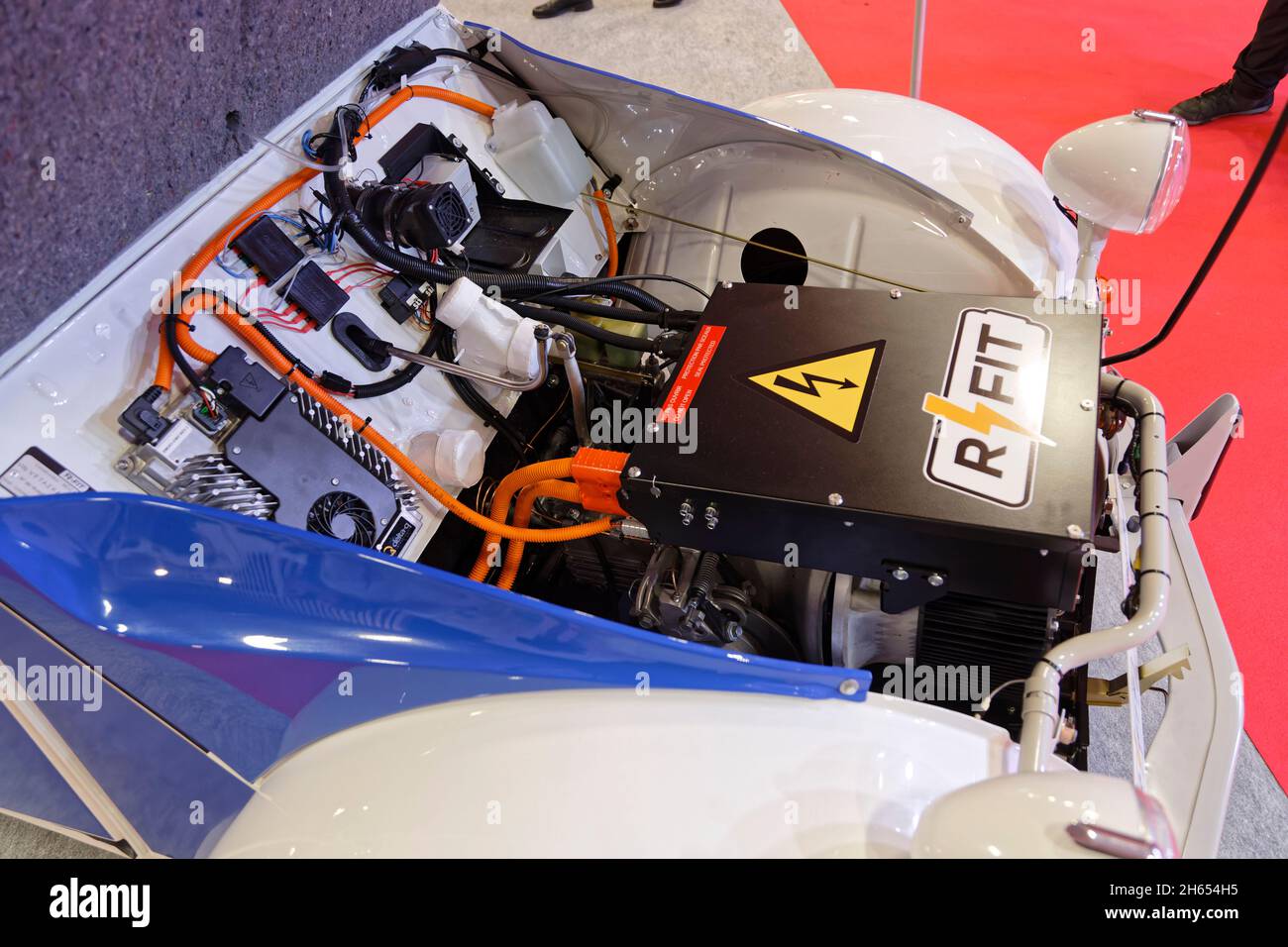 Paris, France. 11th Nov, 2021. Presentation of a Citroën 2CV with a ...