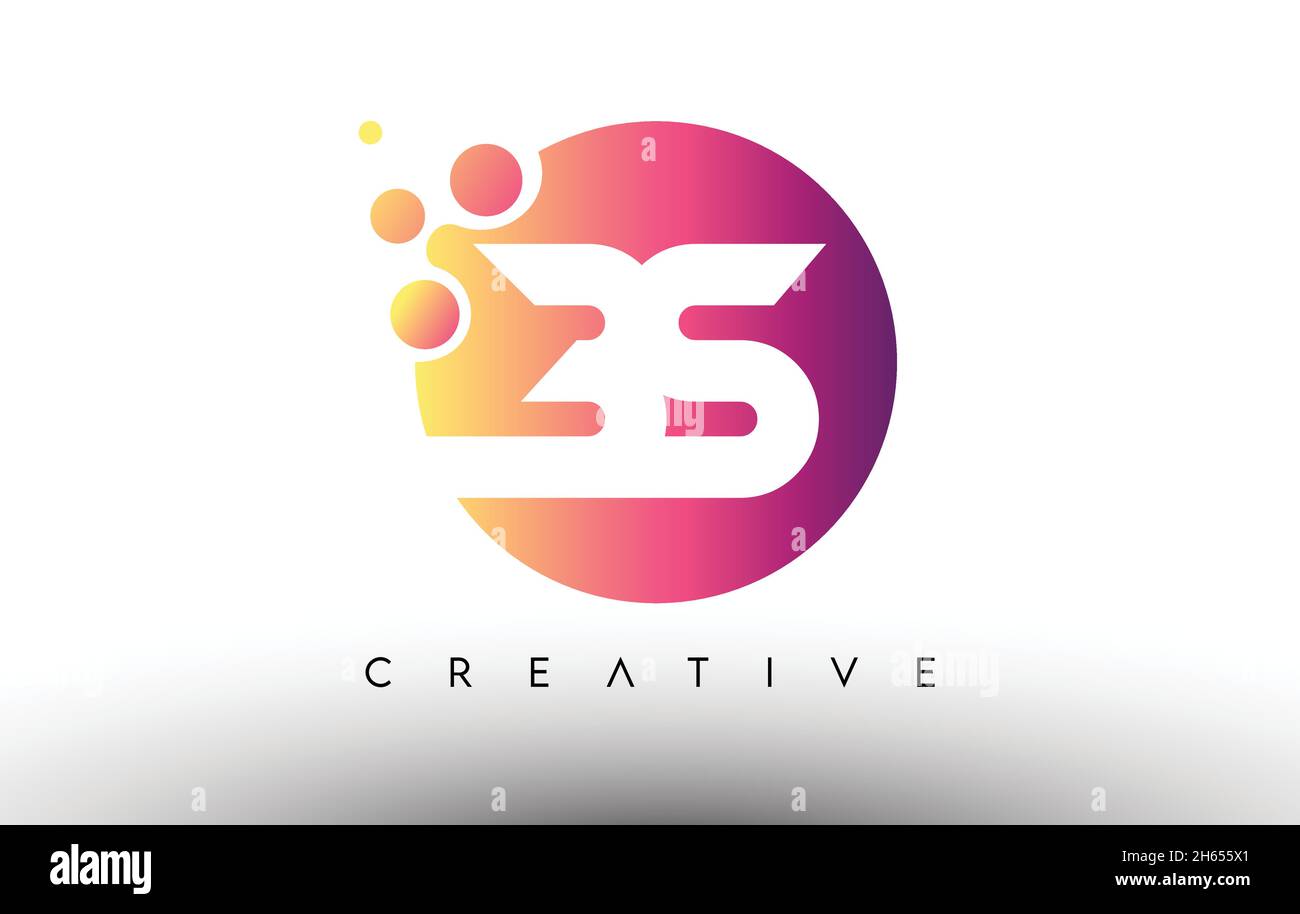 BS Dots Bubbles Letters in a Circle. BS Letter Design Logo with Purple ...