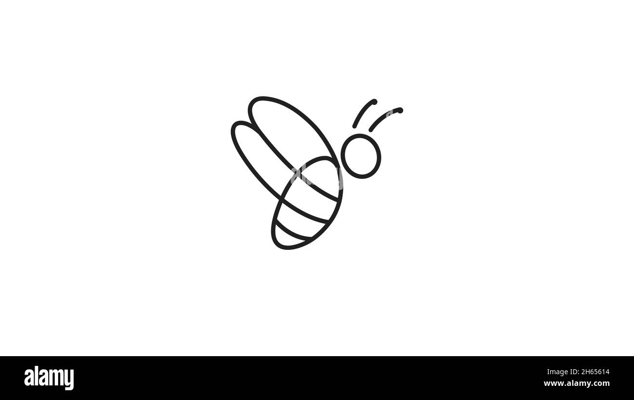 Creative Bee Black Insect Abstract Logo Stock Vector Image & Art - Alamy