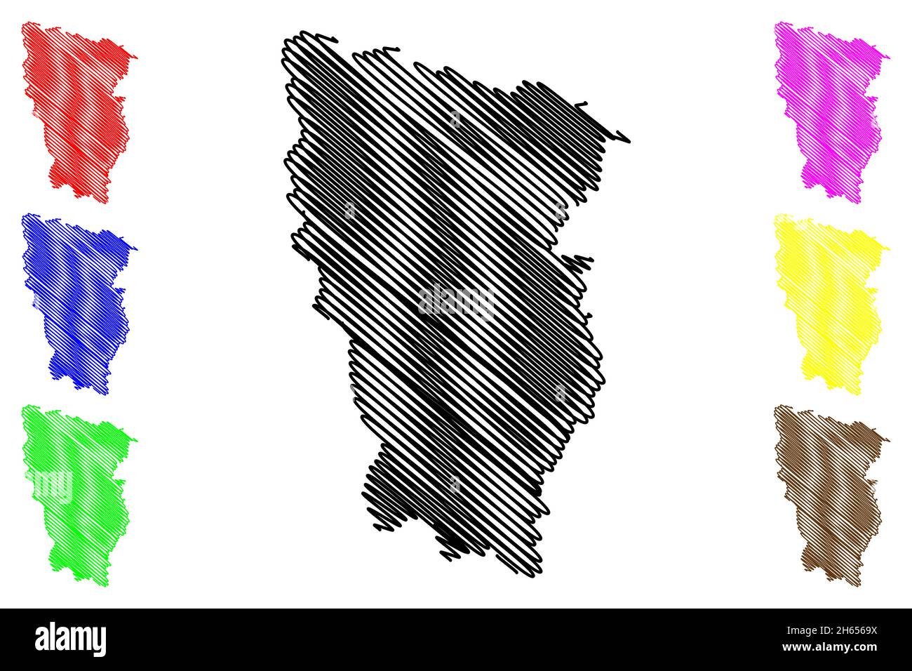 Bagpat district (Uttar Pradesh State, Republic of India) map vector ...