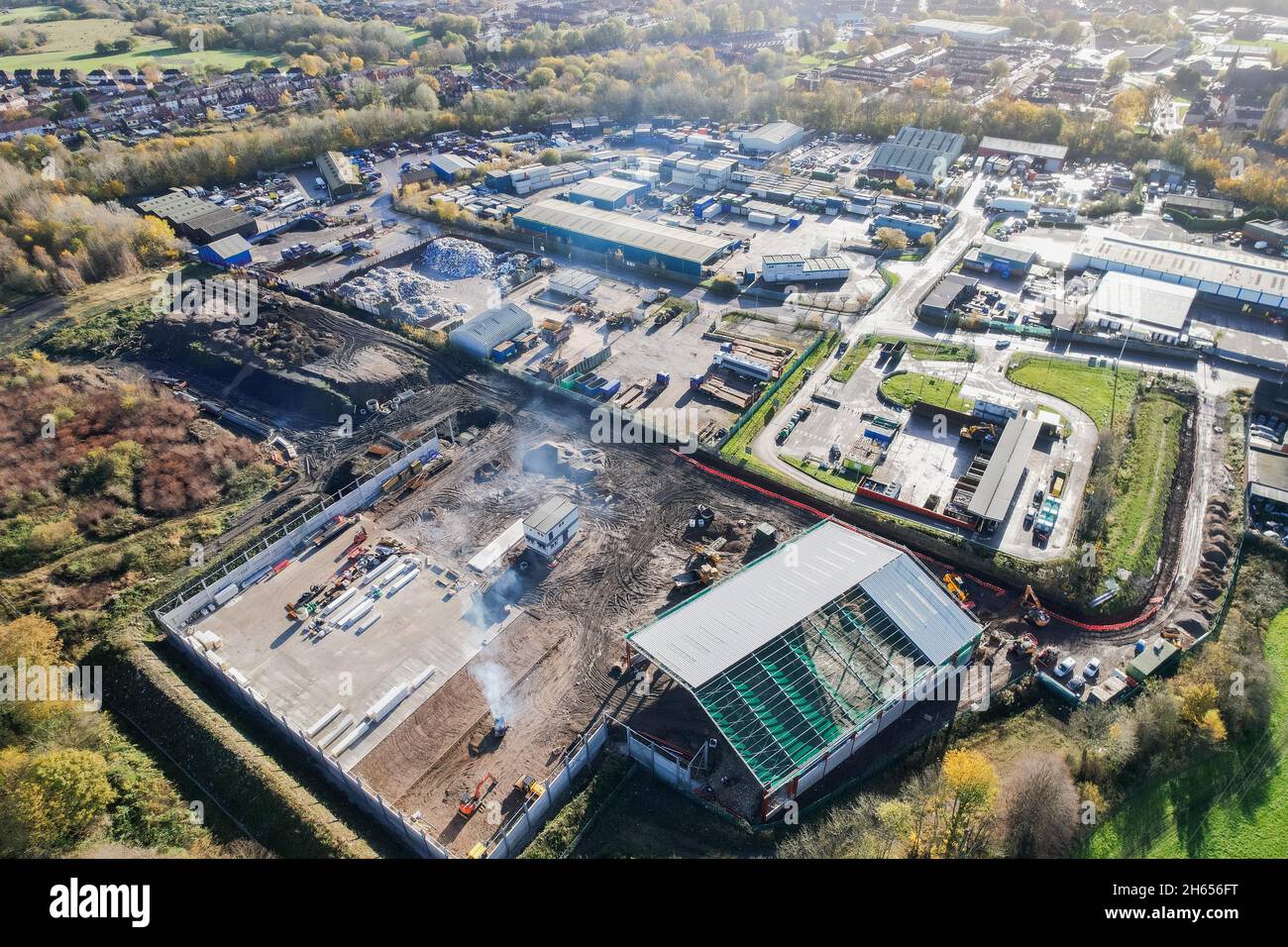 aerial view of an industrial estate in Northern England, UK Stock Photo ...