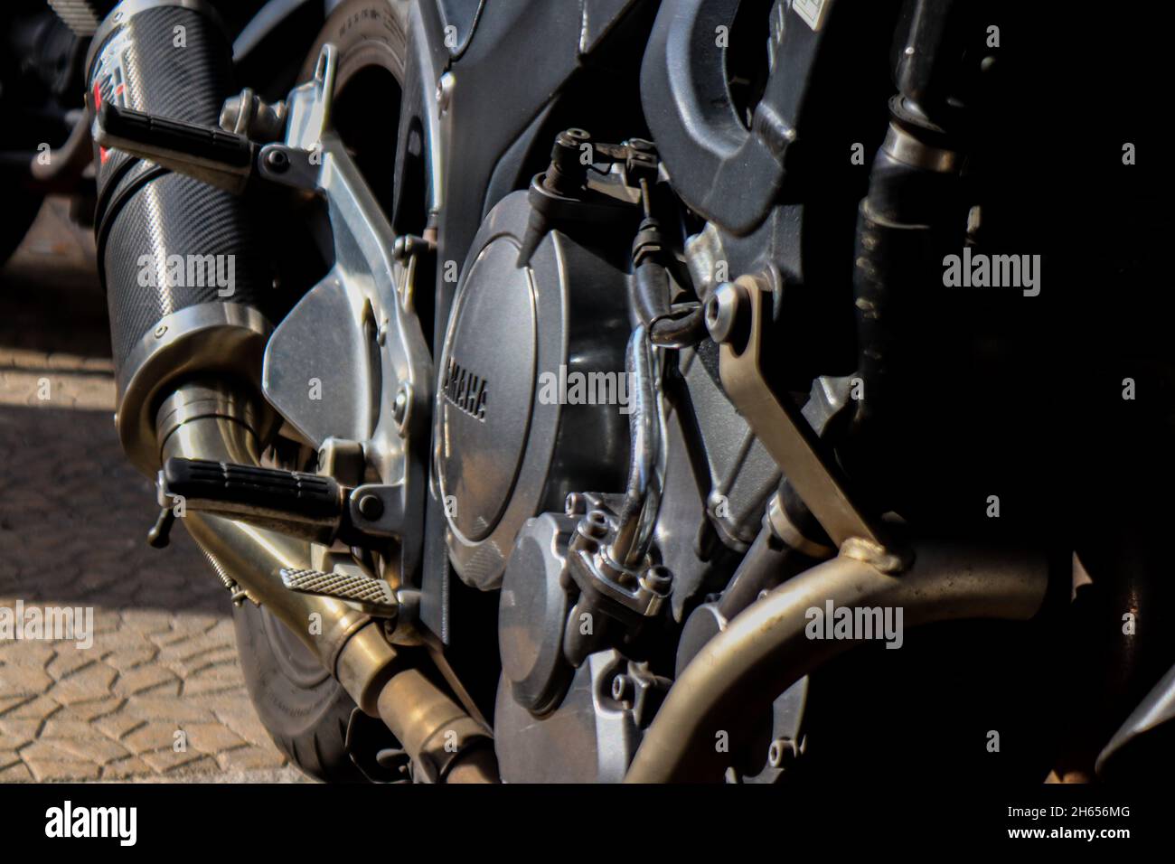 Athens, Greece - November 06, 2021 Motorcycle parked in the streets of ...