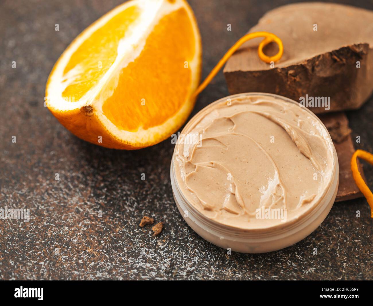 Chocolate face and body butter cream. Homemade spa cosmetic recipe. DIY ...