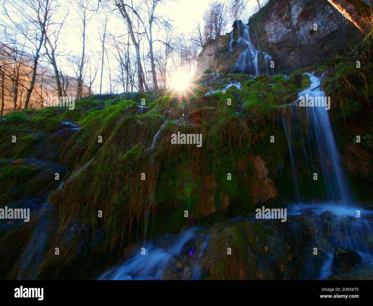 Bad Urach, Germany: The scenic waterfall in spring Stock Photo - Alamy