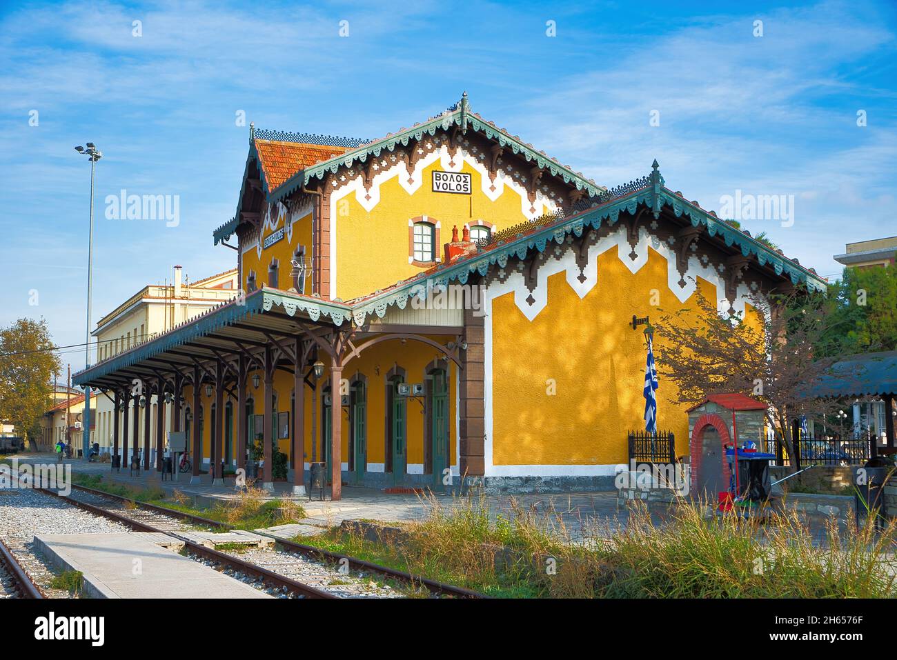 Volos Greece, beautiful old train station. beautiful building of Volos ...