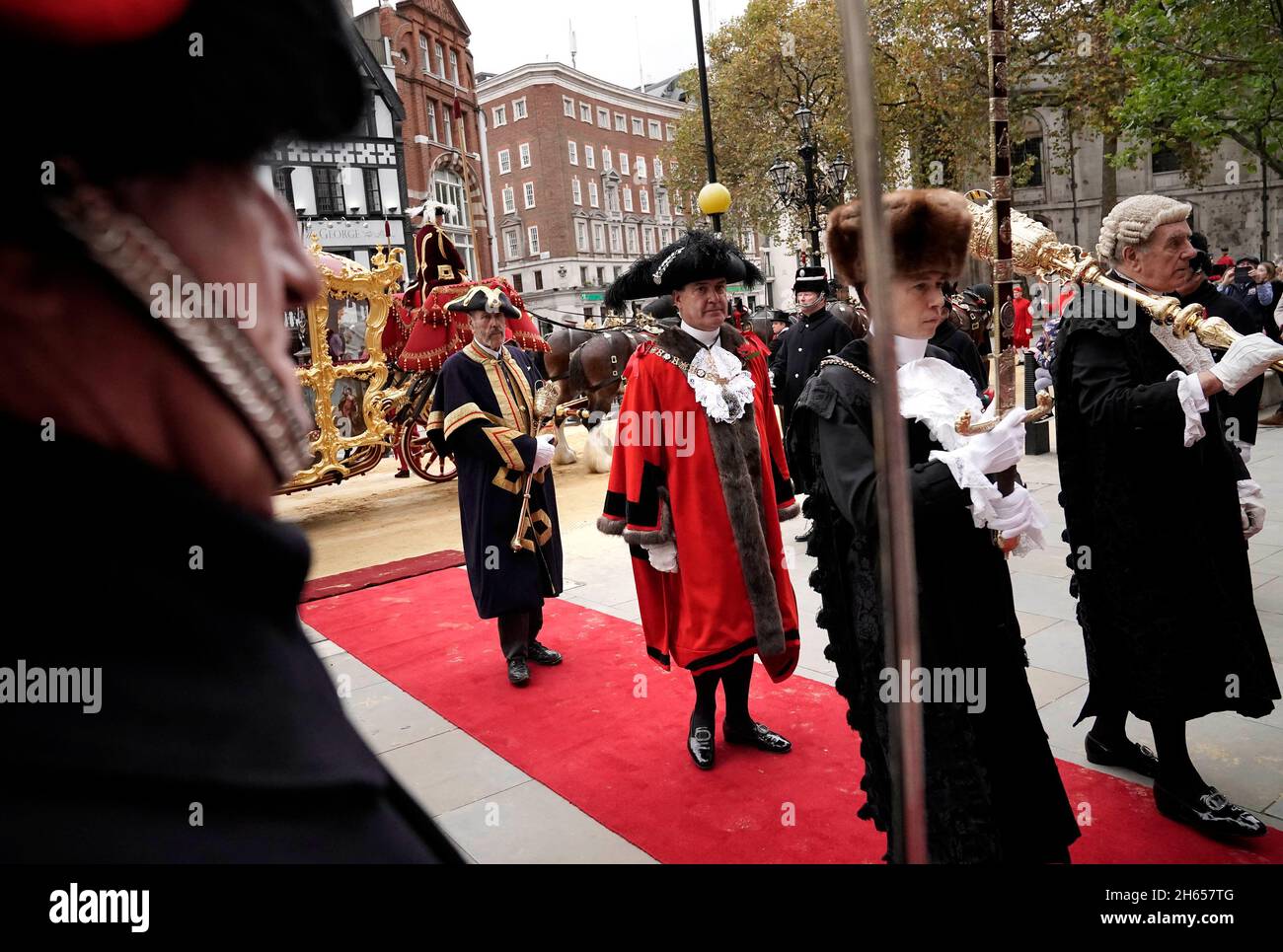 Vincent Keaveny, the 693rd Lord Mayor of the City of London, arrives at ...