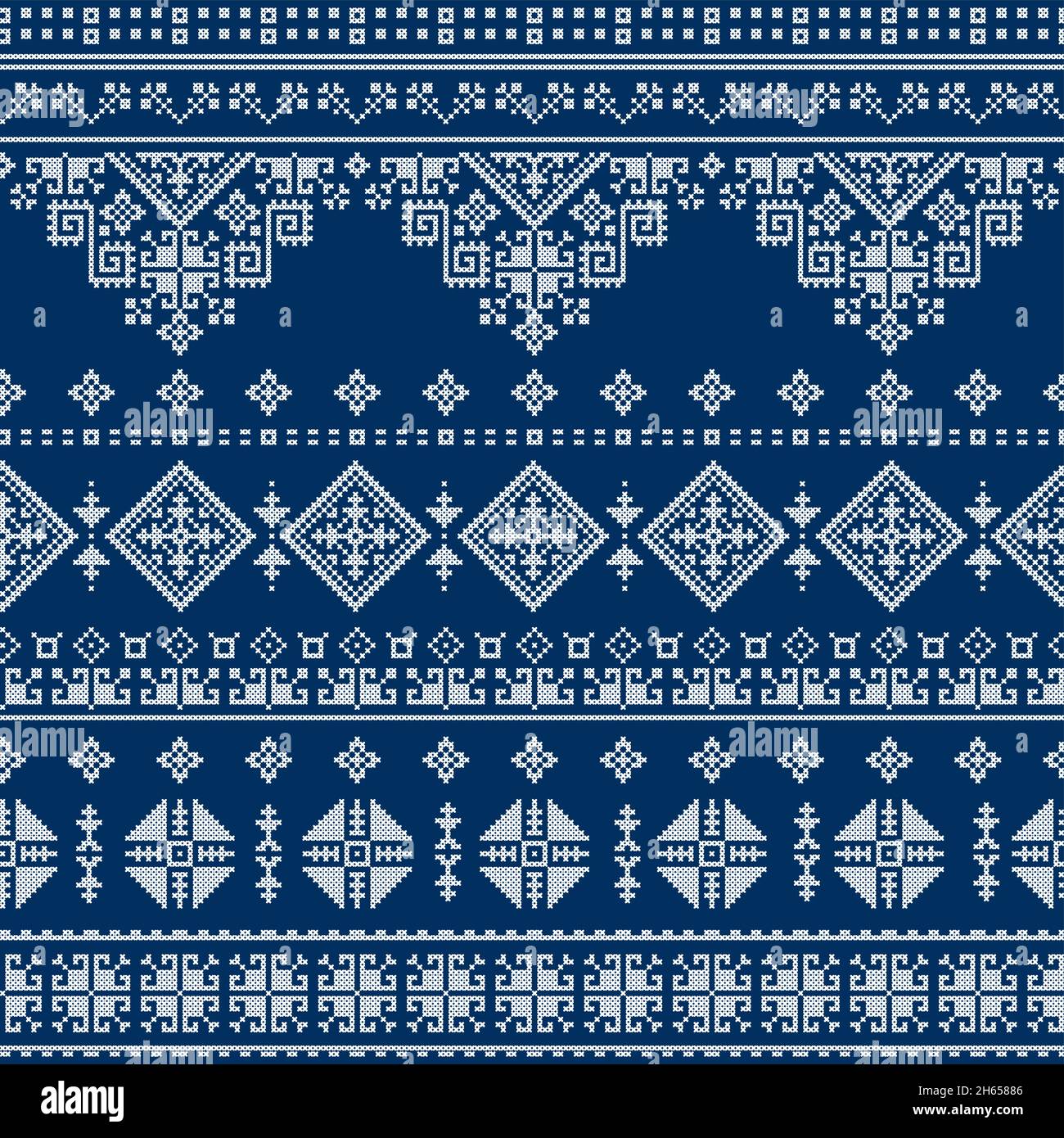 Bosnia and Herzegovina folk art vector seamless pattern styled as the ...