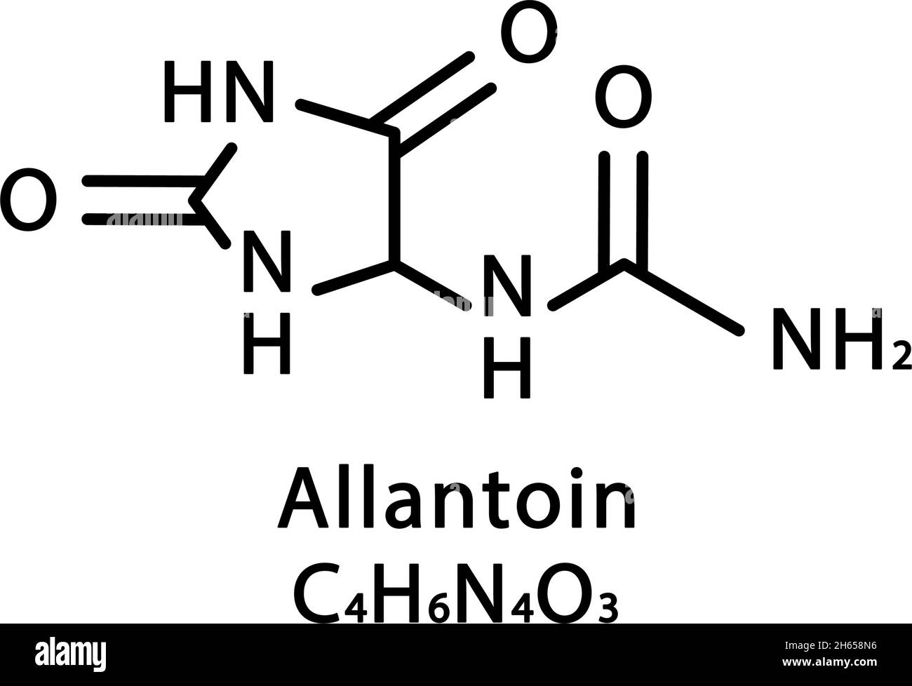 Allantoin molecular structure. Allantoin skeletal chemical formula ...