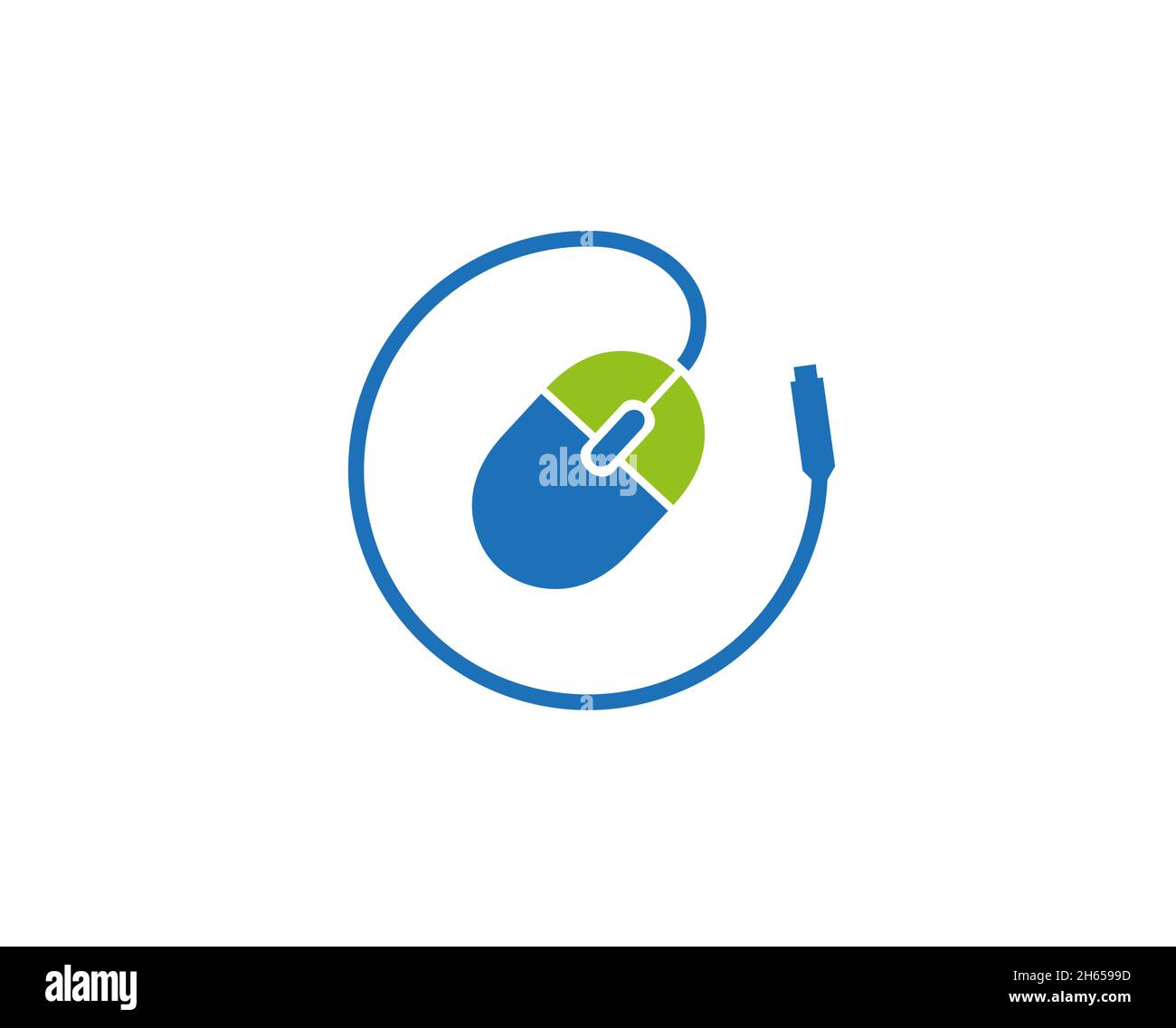 Creative Computer Mouse Cable Circle logo Vector Design Illustration ...