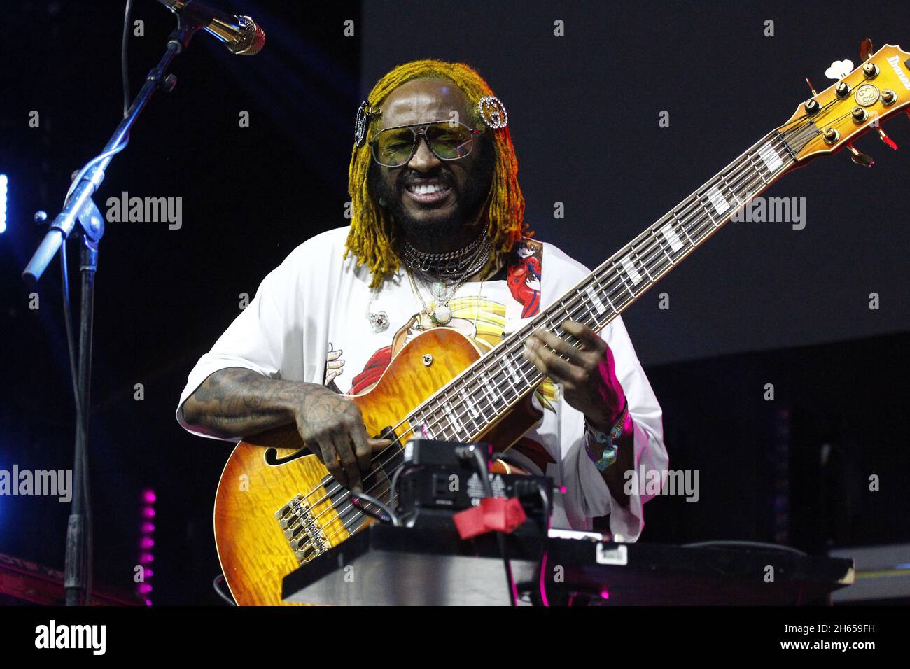 Las Vegas, USA. 13th Nov, 2021. American bassist Thundercat performs on ...