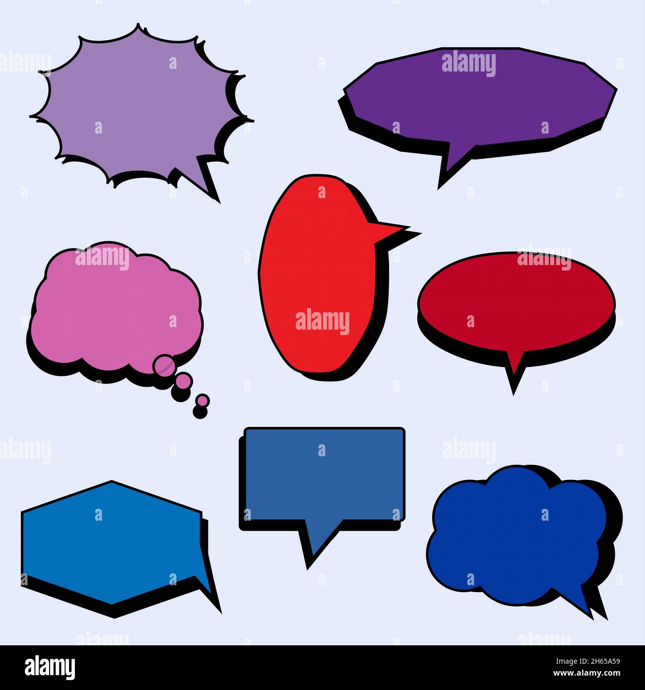 collection of blank colorful speech bubbles, frame talk, chat box ...