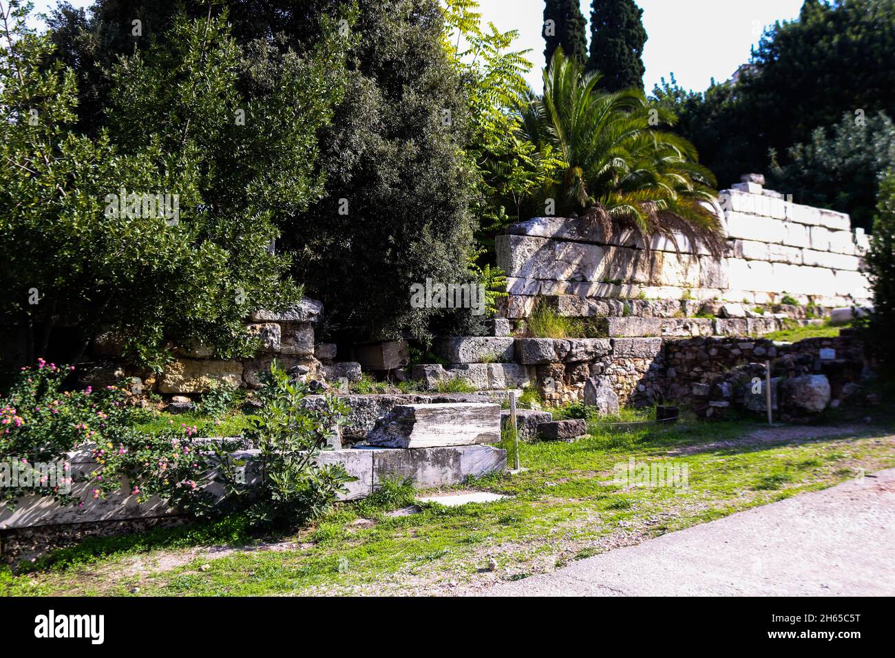 Athens, Greece - November 07, 2021 The Ancient Agora. The main square ...