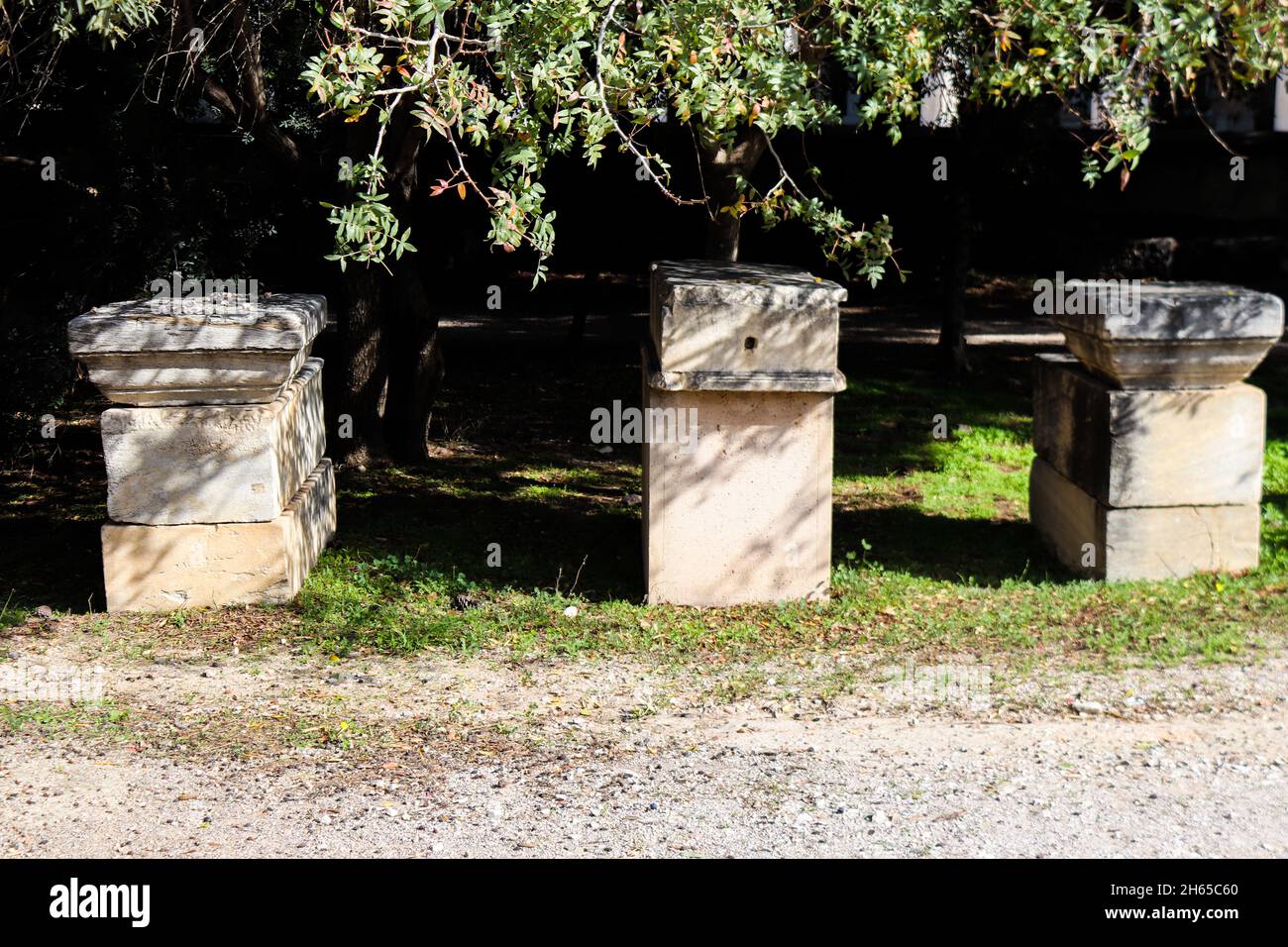 Athens, Greece - November 07, 2021 The Ancient Agora. The main square ...