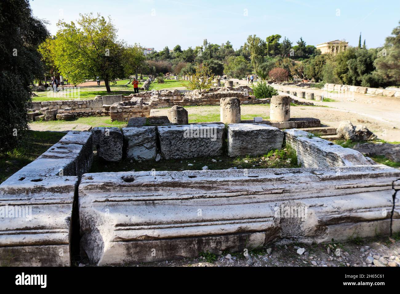 Athens, Greece - November 07, 2021 The Ancient Agora. The main square ...