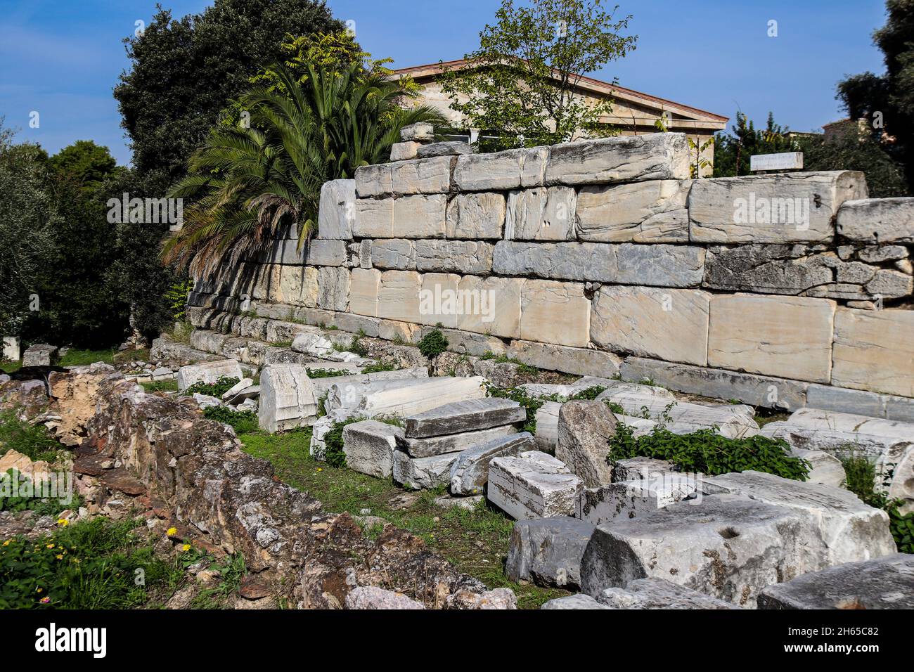 Athens, Greece - November 07, 2021 The Ancient Agora. The main square ...
