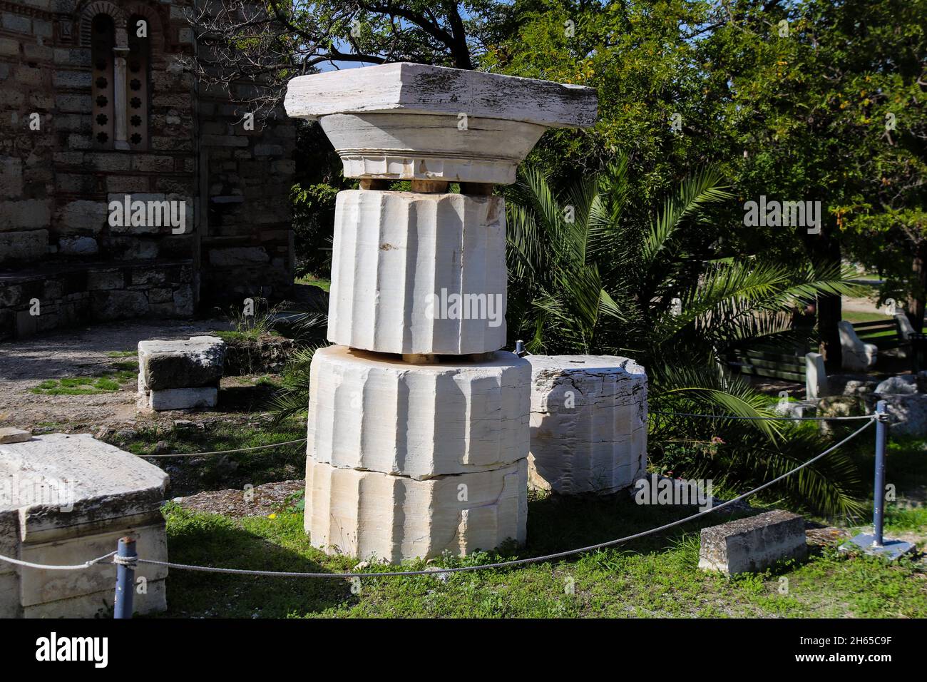 Athens, Greece - November 07, 2021 The Ancient Agora. The main square ...