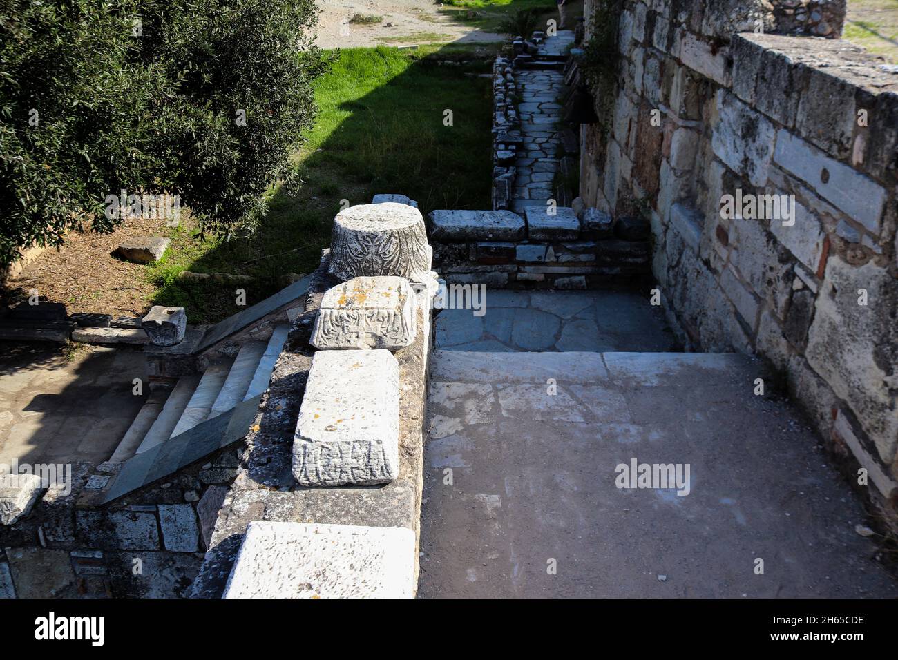 Athens, Greece - November 07, 2021 The Ancient Agora. The main square ...