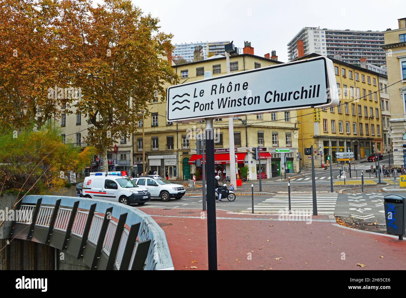 Winston Churchill Bridge across the Rhone River. November 14, 2018 ...