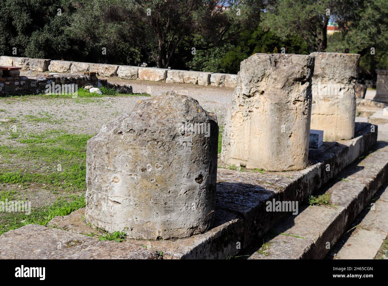 Athens, Greece - November 07, 2021 The Ancient Agora. The main square ...