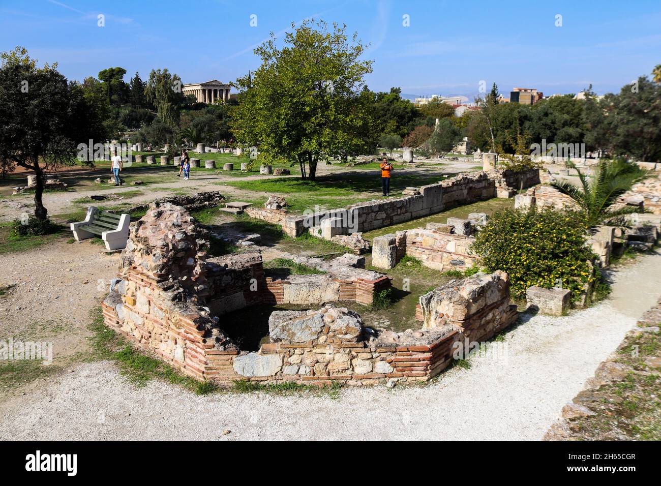 Athens, Greece - November 07, 2021 The Ancient Agora. The main square ...