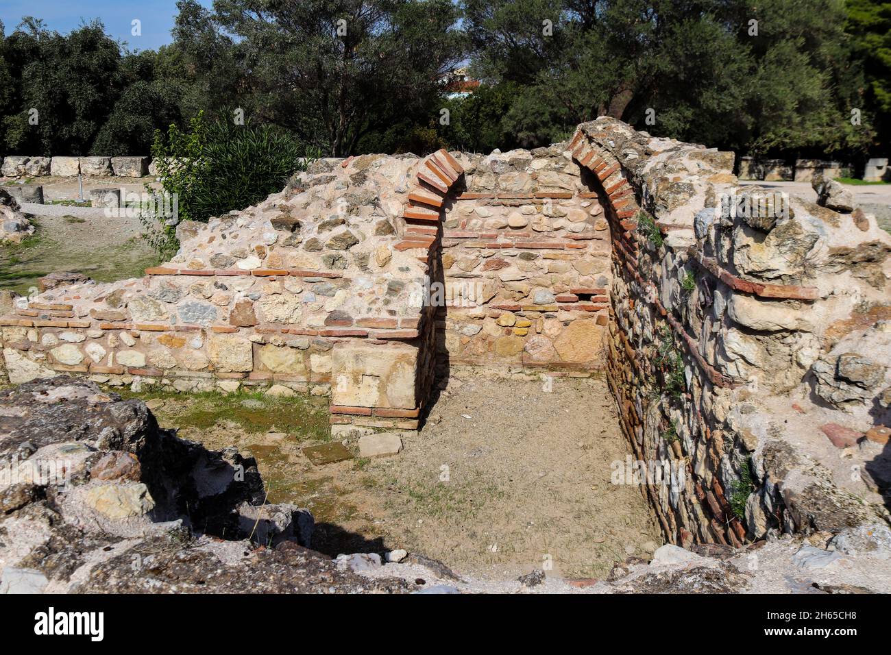 Athens, Greece - November 07, 2021 The Ancient Agora. The main square ...