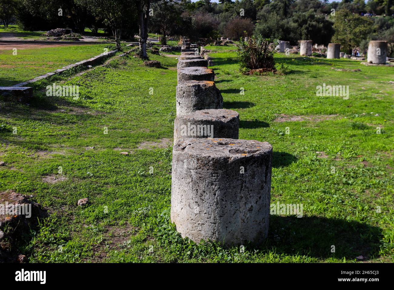 Athens, Greece - November 07, 2021 The Ancient Agora. The main square ...