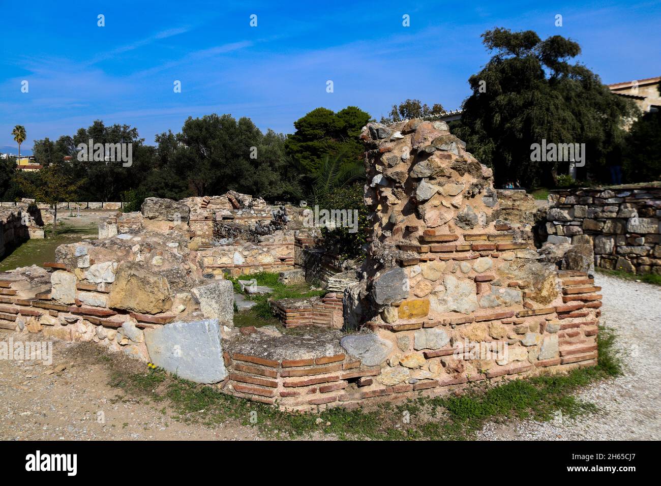 Athens, Greece - November 07, 2021 The Ancient Agora. The main square ...