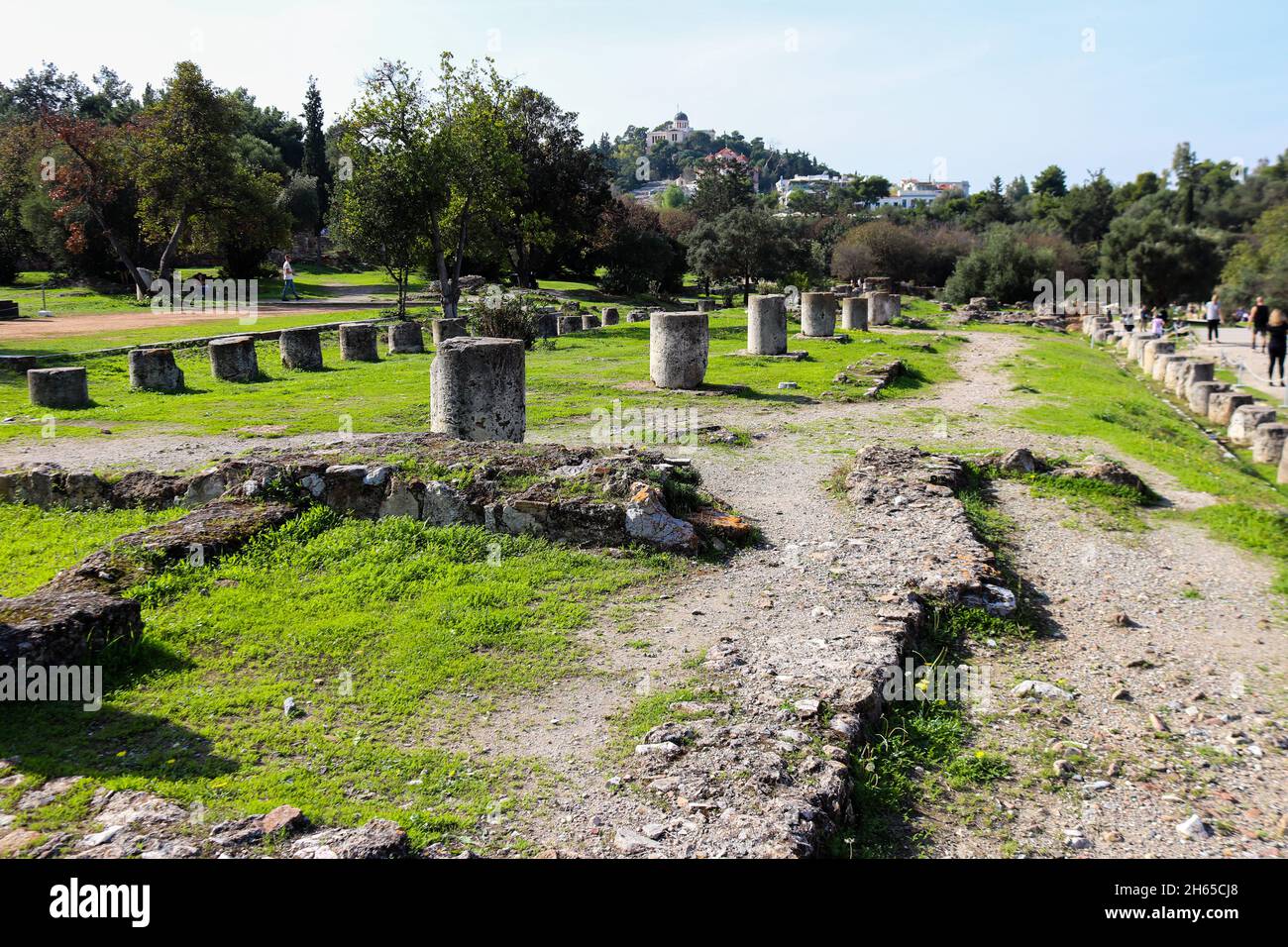 Athens, Greece - November 07, 2021 The Ancient Agora. The main square ...